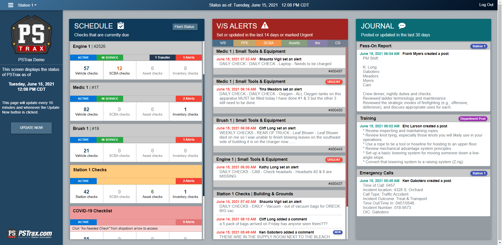 Viewing PSTrax on Screencast